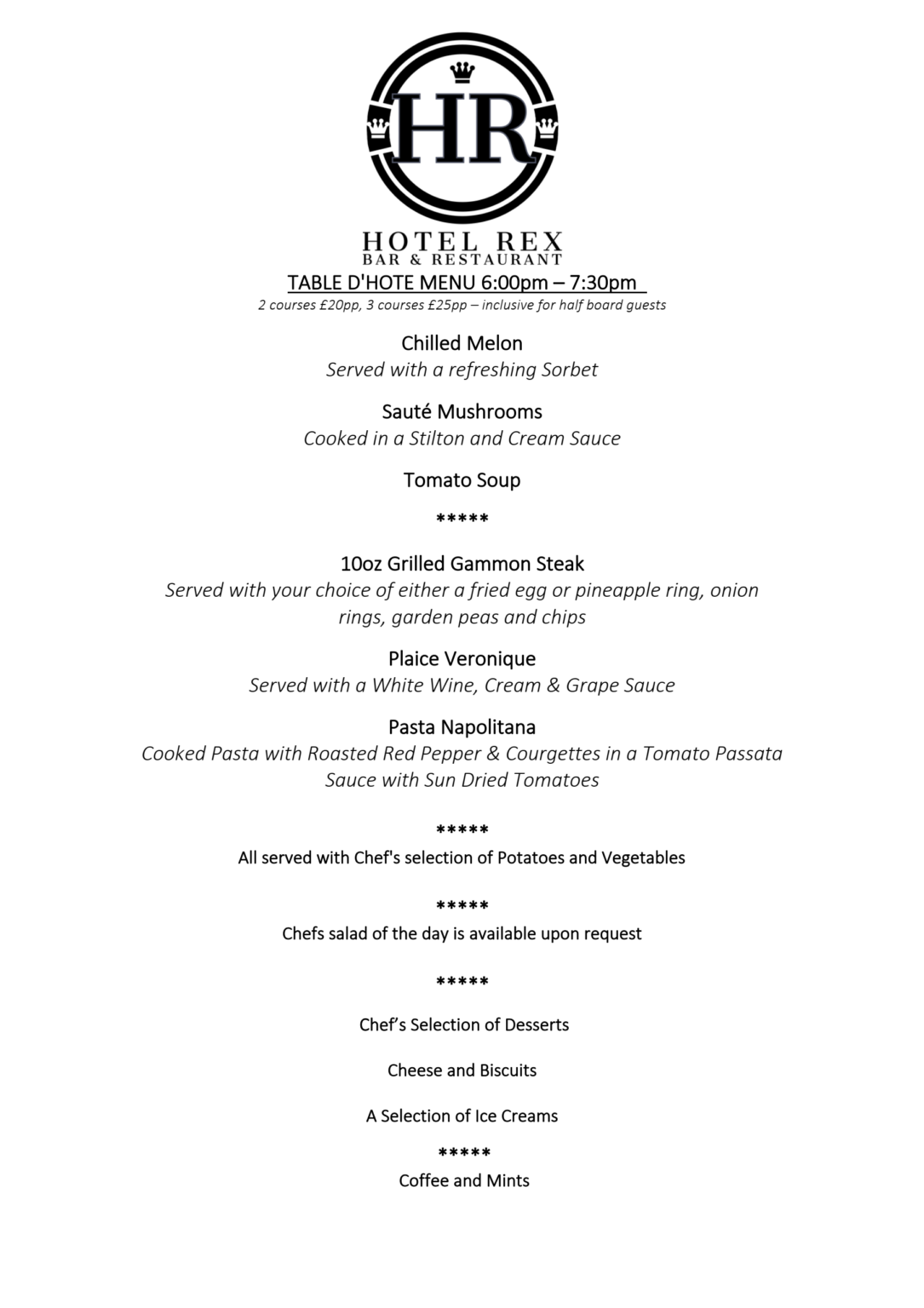 The Rex Restaurant in Weymouth - Kings Hotels